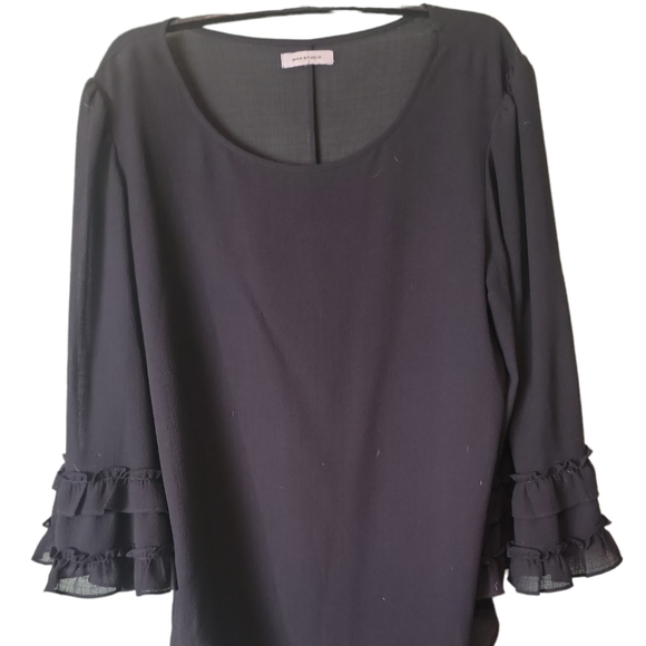 Max Studio | Tops | Max Studio Top Black Women Sheer Party Bell Sleeves ...